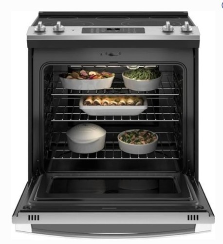 NEW GE JS760SPSS 30" 5.3 Cu. Ft. Electric Range with 5 Radiant Elements ...