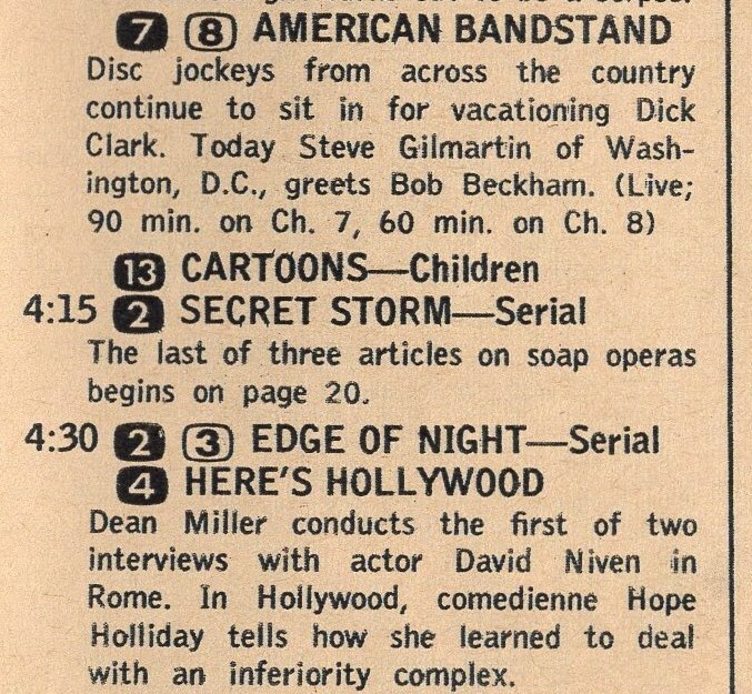 1961 TV GUIDE AD~STEVE GILMARTIN American Bandstand~HOPE HOLLIDAY ...