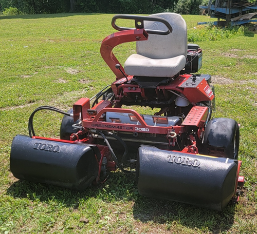 TORO GREENSMASTER 3050 REEL MOWER GRASS CATCHERS 3 WHEELED GAS LAWN ...