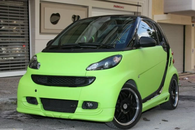 Lime Green Smart Car
