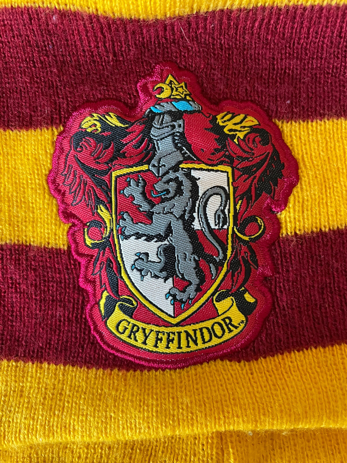 Harry Potter House Gryffindor Logo Stripes Knit Hat W… - Gem