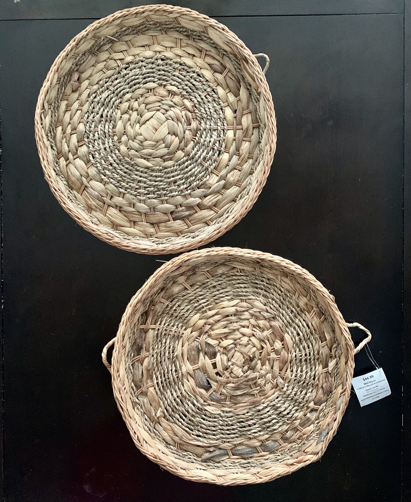 Set Of 2 Hobby Lobby Round Woven Tray Wall Decor | eBay