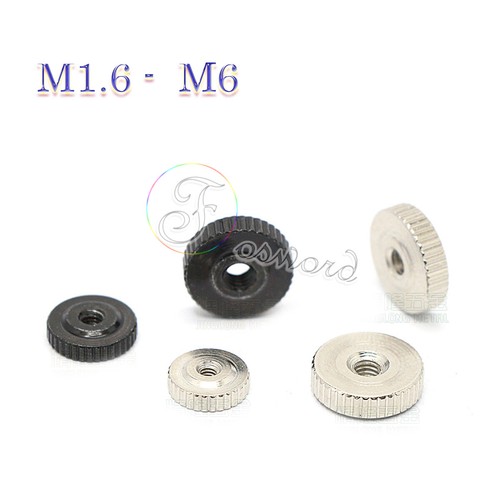 Knurled Thumb Nuts Carbon Steel Hand Grip Knobs M2 M2.5 3 4 5 6 10 Thin ...