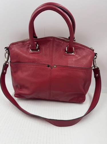 Tignanello Handbag Women's Red Leather Detachable Strap Shoulder Bag | eBay
