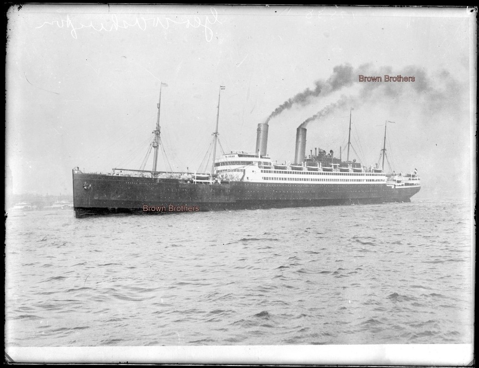 1908 North German Lloyd Ocean Liner S.S. George Washington Glass Photo ...