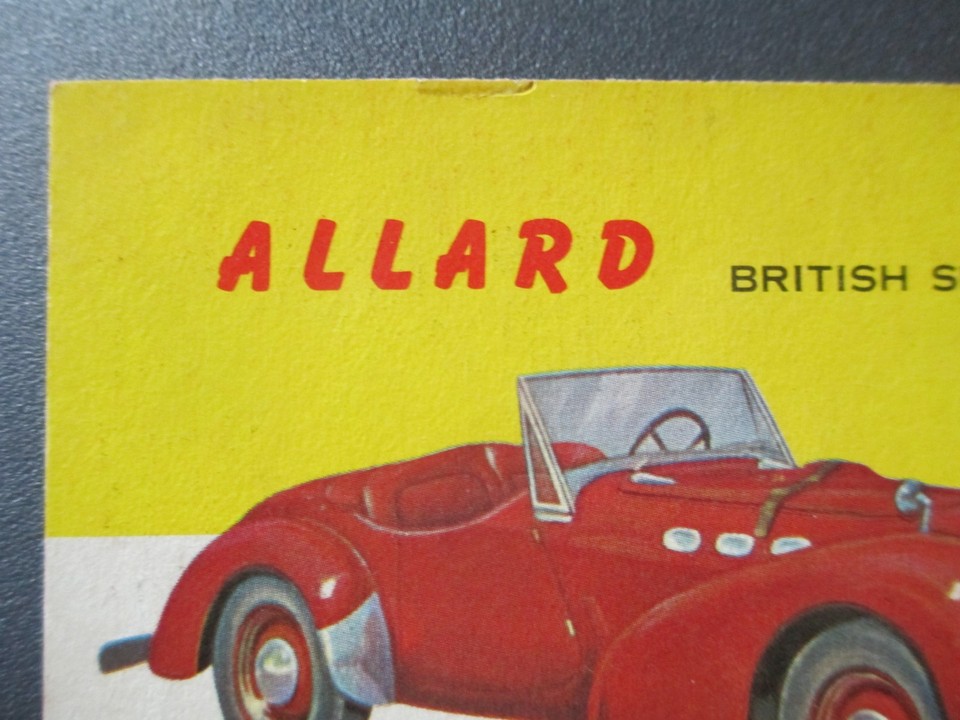Vintage 1953 TO 1955 TOPPS World On Wheels Card #106 ALLARD British ...