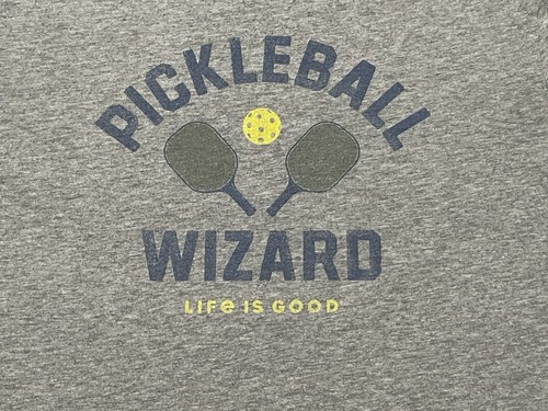 Life Is Good Pickleball Wizard T-Shirt Men's L Large Gray Crusher Tee | eBay