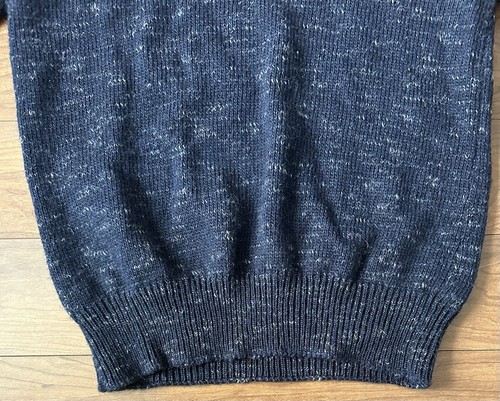 Paolo Mondo Wool Blend Mock Neck Sweater Mens L Navy Blue Knit Made In ...