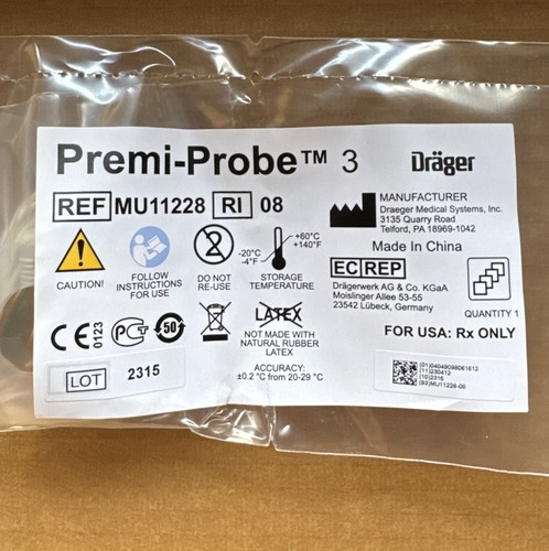 10-pk Dräger Premi-Probe 3 MU11228 Disposable Skin Temp Probes New ...