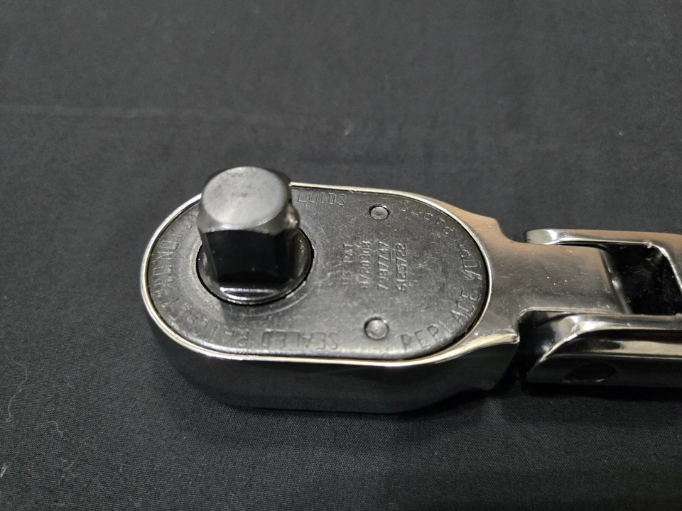 SNAP ON TOOLS USA 1/2” Drive FLEX-HEAD EXTRA LONG Chrome Ratchet SLF80A ...