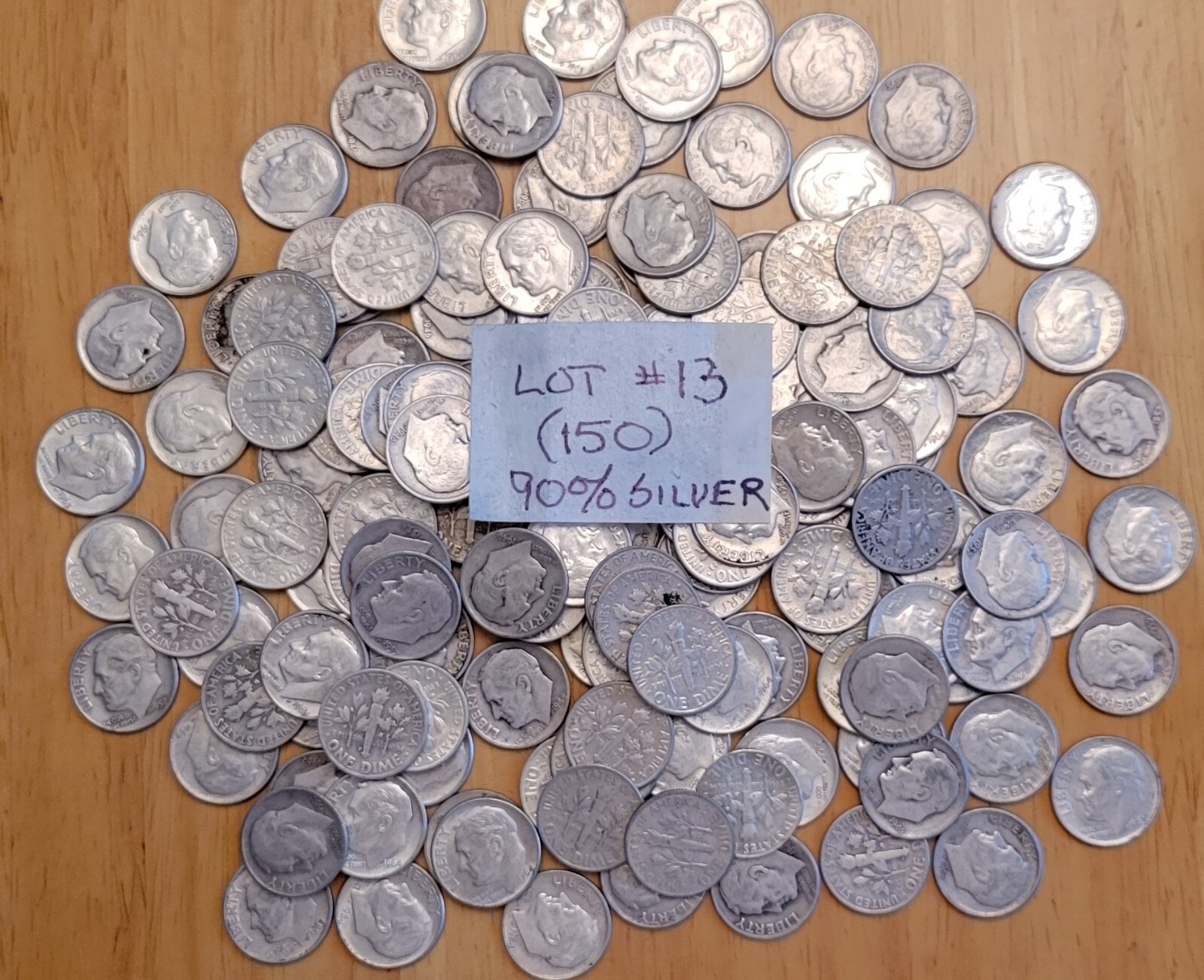 ( 150 ) 90% SILVER Roosevelt Dime Lot - Various Dates/MM - Junk Silver ...