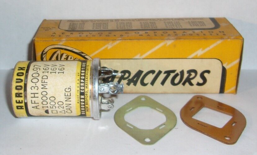 Aerovox 1000 mfd, 500, 20 @ 16V Can Twist Lock Capacitor AFH 3-00-97 ...