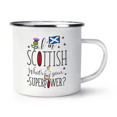 I'm Scottish What's Your Superpower Retro Enamel Mug Cup - Scotland ...