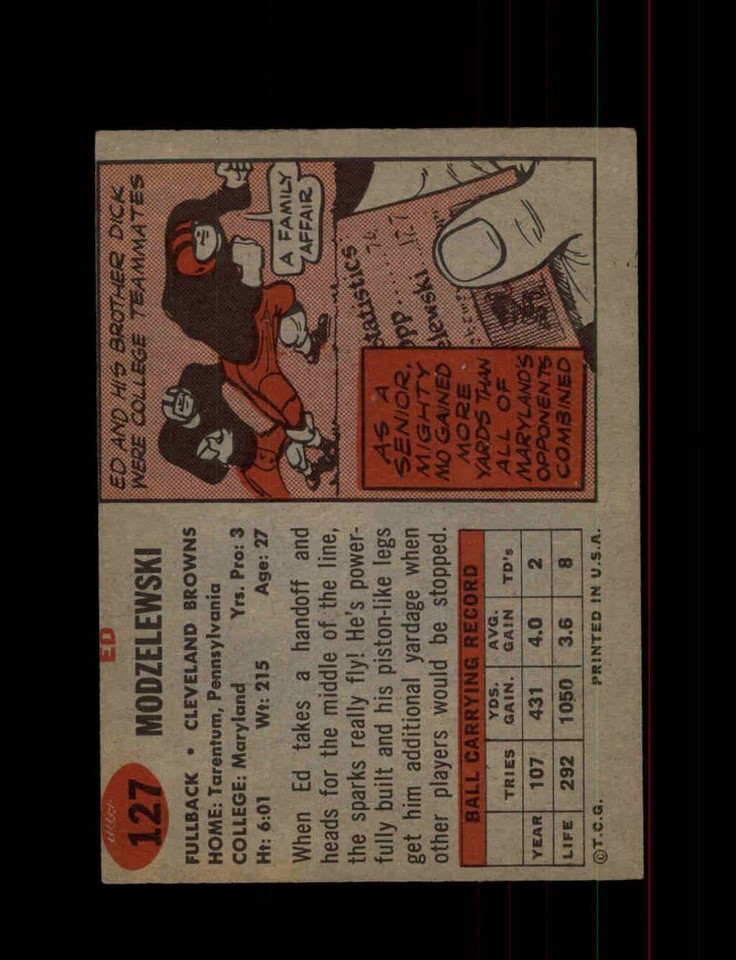 1957 ED MODZELEWSKI TOPPS #127 BROWNS *7821 | eBay