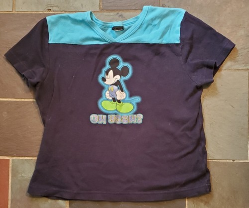 Vintage 90s Disney Mickey Mouse "Oh Yeah?" Shirt Girls 14/16 | eBay