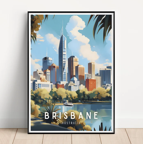 Brisbane Travel Poster, Brisbane Wall Art Print | eBay