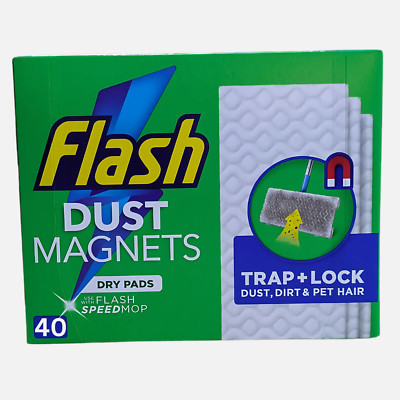 Flash Speedmop Pads x40 | Dry Hard Floor Dust Magnet, Pet Hair ...