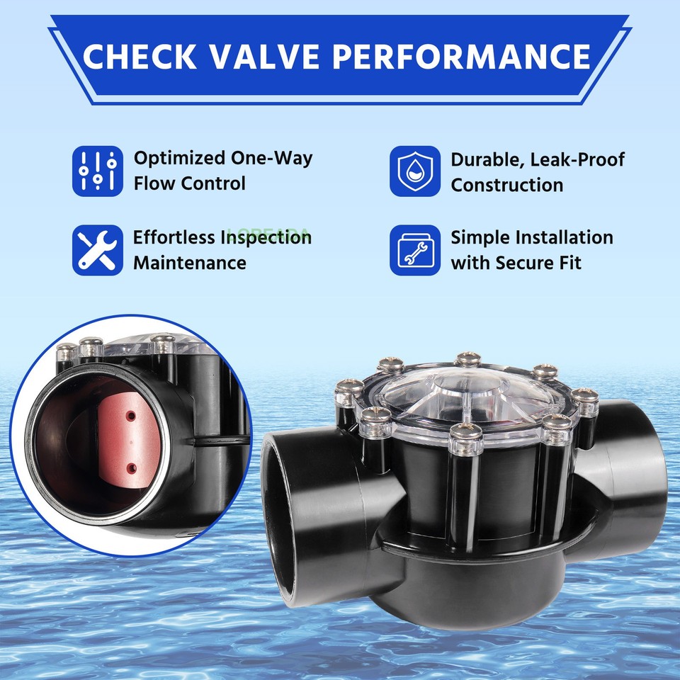 7305 Check Valve for Jandy 2 to 2-1/2-Inch 180-Degree Flow for Pool and ...