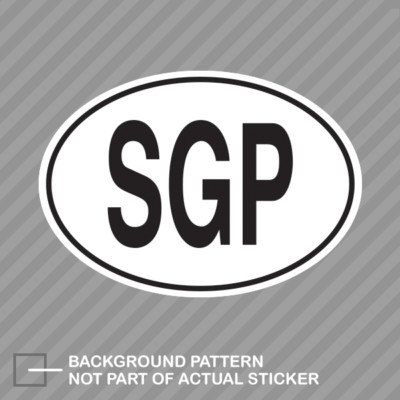 SGP Singapore Country Code Oval Sticker Decal Vinyl Singaporean euro | eBay