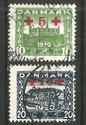 Denmark 1921 year used stamps Mi # 116-117 red cross | eBay