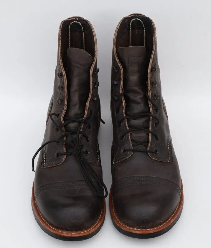 Red Wing Iron Ranger Boots Size 10.5 in Grey Leather 8086 | eBay