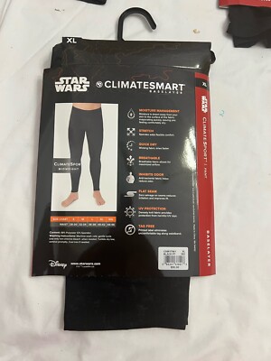 Star Wars ClimateSmart Men’s Base layer Pant Black Mid weight Size XL ...