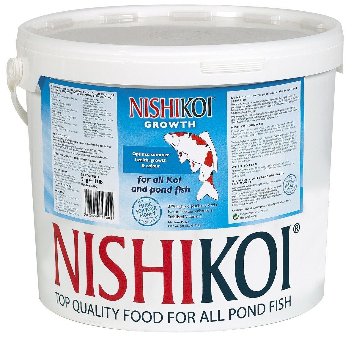 NISHIKOI GROWTH 5kg MITTLERER PELLETTEICH FISCH FUTTER KOI GARTEN KOI ...