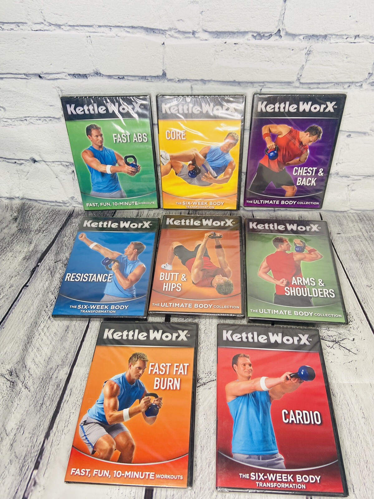 NEW Kettle WorX kettlebell fitness DVD Lot of 8 set series workout DVD ...