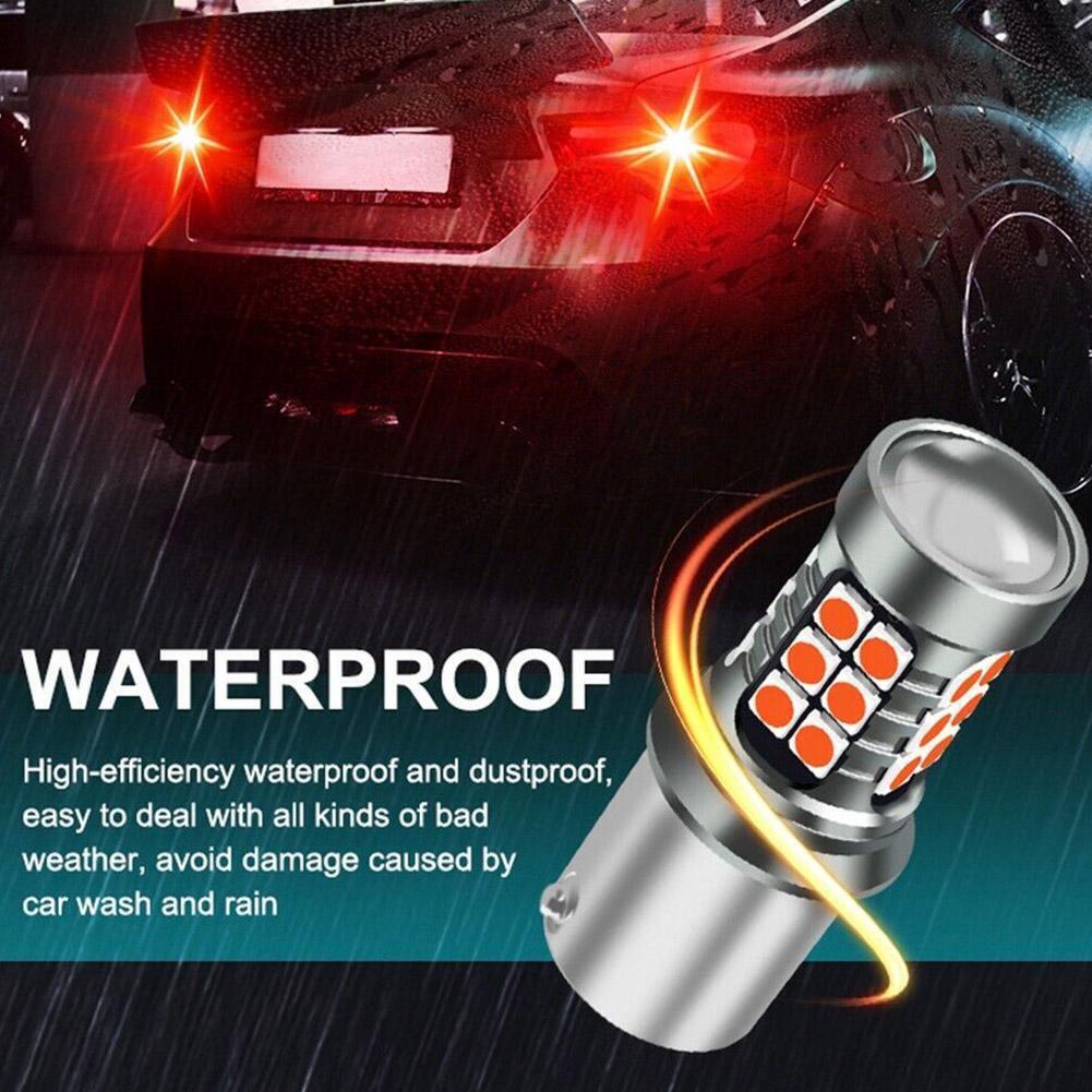 4PCS 7443 7440 LED Red Strobe Flash Blinking Brake Stop Parking Tail ...