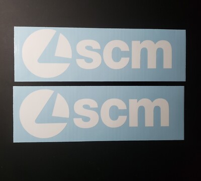 SCM WOOD CNC MACHINE Decal Sticker WHITE stickers pair (2) USA | eBay