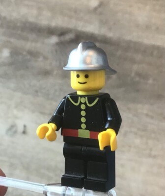 LEGO Minifig Classic Town Fireman with Metalic Silver Helmetv | eBay