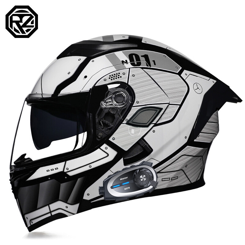 Camera Recorder Intercom Bluetooth Motorcycle Helmet Dual Visors ...