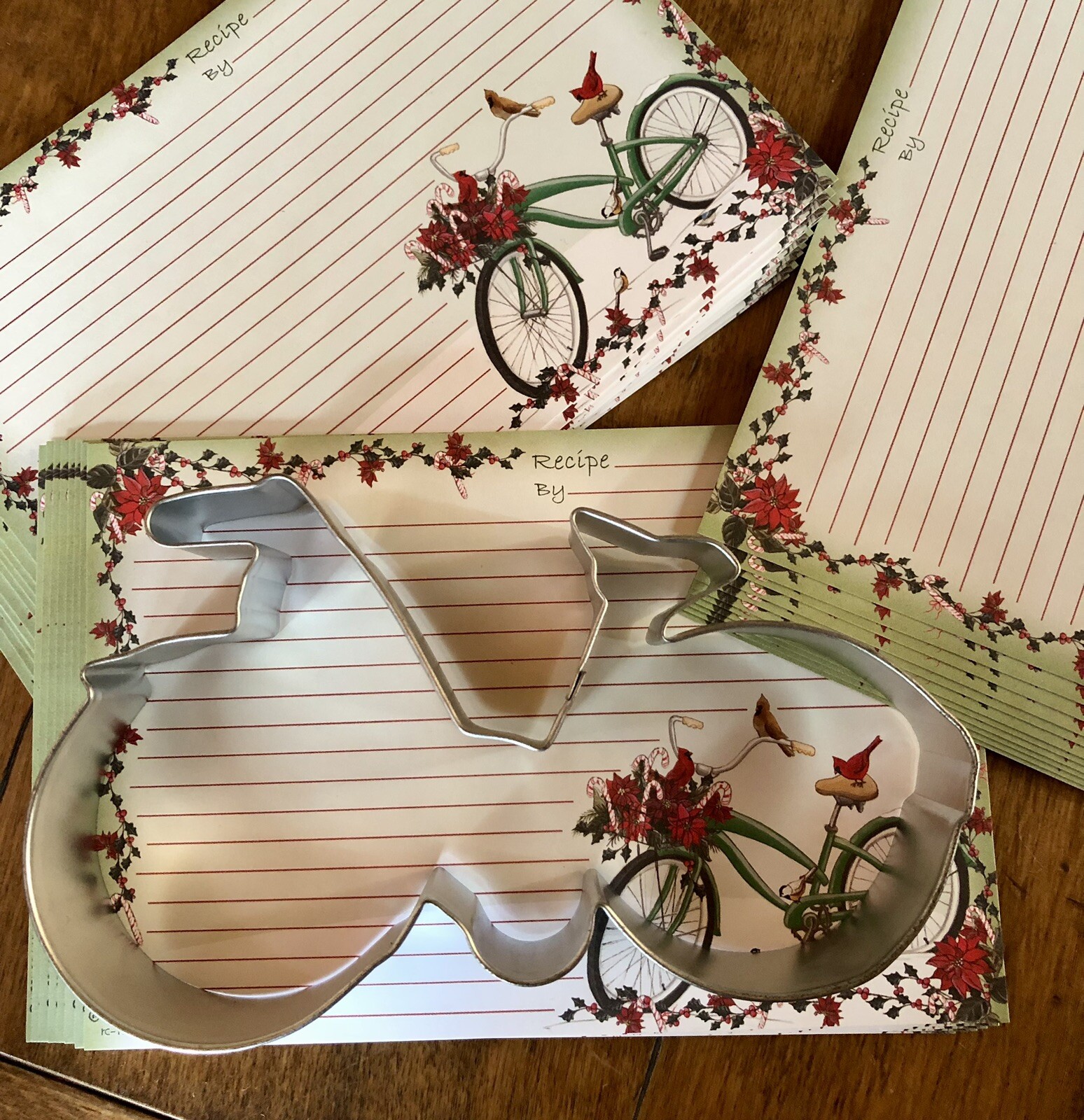 Christmas Bicycle Recipe Card/Cookie Cutter Gift Set made in the USA | eBay