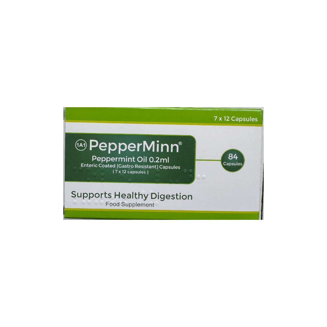PepperMinn Peppermint Oil 0.2ml 84 Enteric Coated Capsules (Brands May ...
