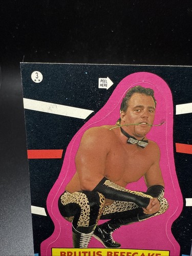 Brutus Beefcake 1985 WWE Topps WWF Sticker #3 FRESH PULL FROM NEW BOX ...