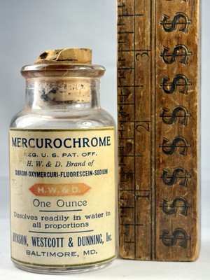 ANTIQUE 1920S PAPER LABEL MEDICINE MERCUROCHROME BALTIMORE MD HYNSON ...