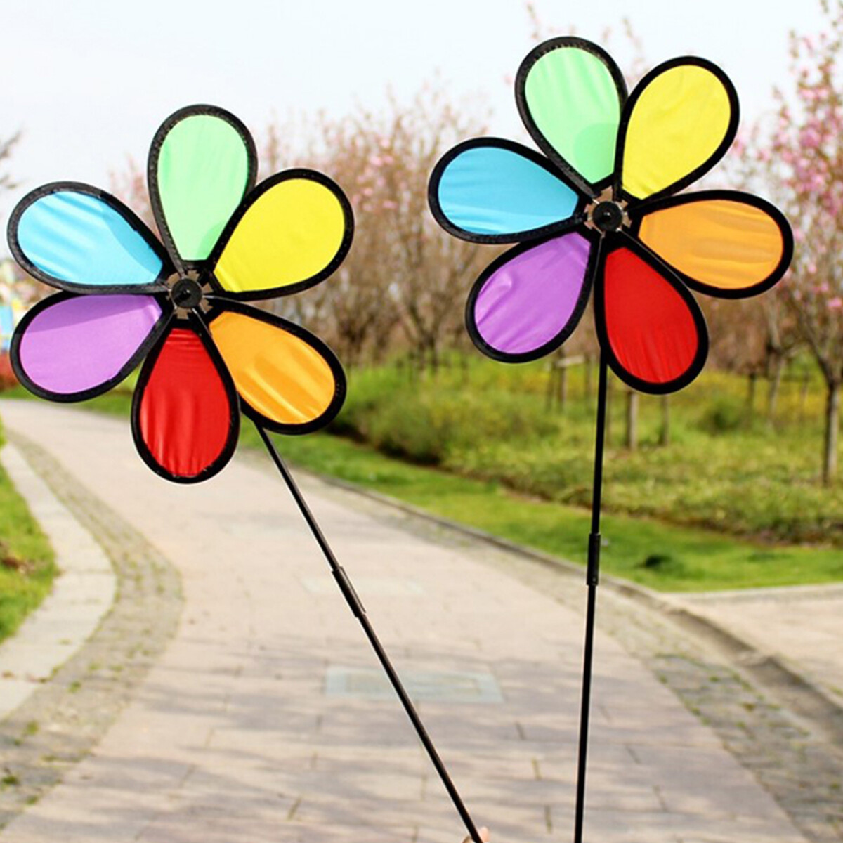 Colorful Wind Spinners Rainbow Windmill Garden Wind Spinners Toy 11 ...