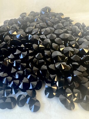 VINTAGE 29Ss SWAROVSKI JET BLACK UNFOIL POINTED BLACK RHINESTONES ...