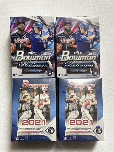 2 Topps 2023 Bowman Platinum Baseball Blaster Box 8 Packs + 2 Of 2021 ...