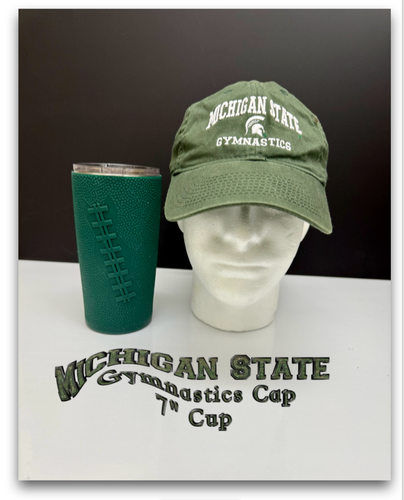 2 Set Michigan State Gymnastics Cap hat and Cup 7" Green Adjustable ...