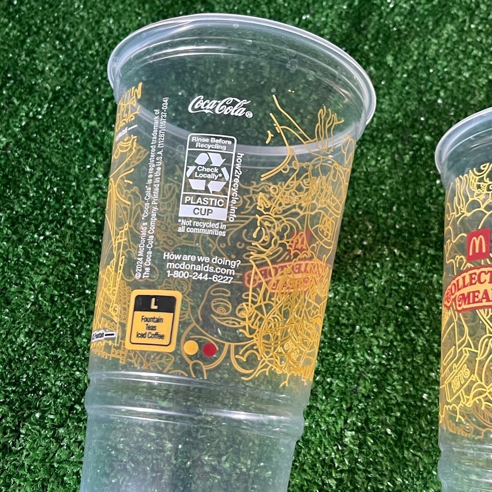 Two McDonald’s Collectors Meal Limited Edition Drink Cup McNugget Ad ...