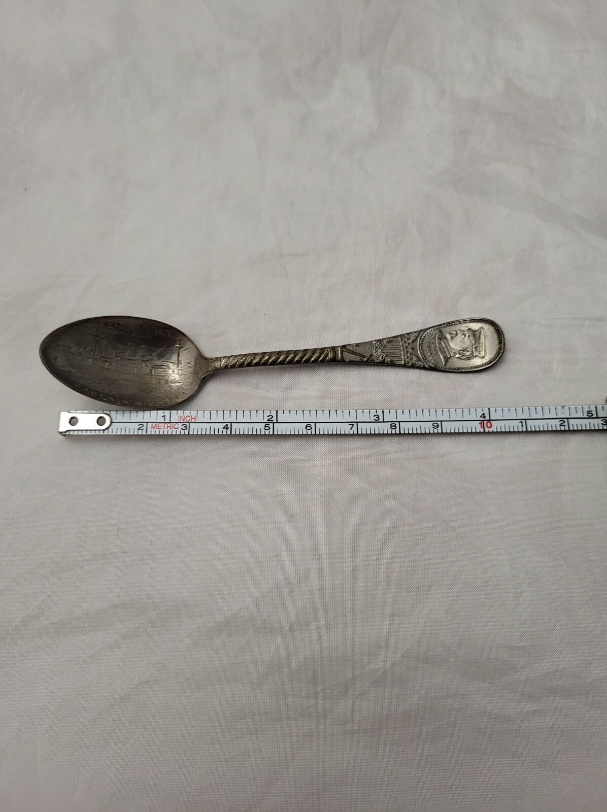 Vintage Geo Homer Boston Battleship Maine Captain Sigsbee Demi Spoon | eBay