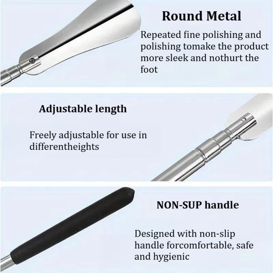 Stainless Steel Telescopic Shoehorn Long Handle Shoehorn Household ...