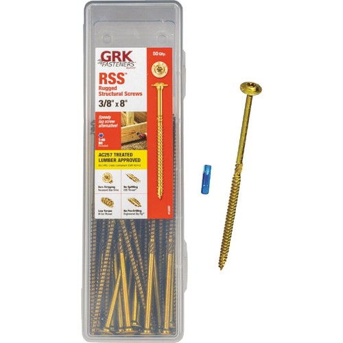 GRK RSS Rugged 3/8 In. x 8 In. Star Drive Washer-Head Structure Screw ...