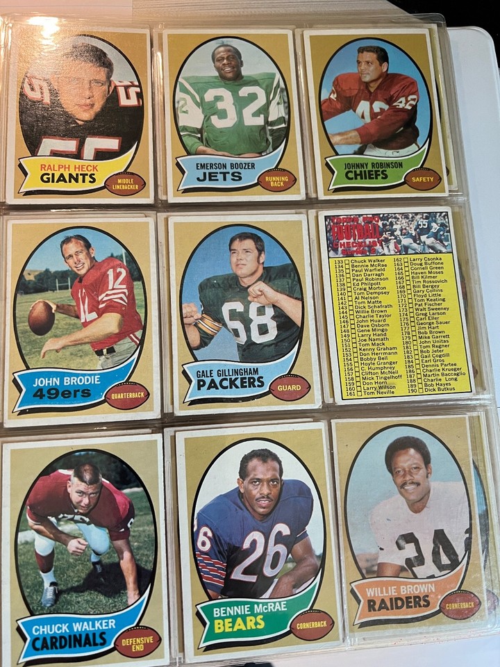 1970 Topps Football Set, Rookie O.J. Simpson, Stars Namath, Unitas ...