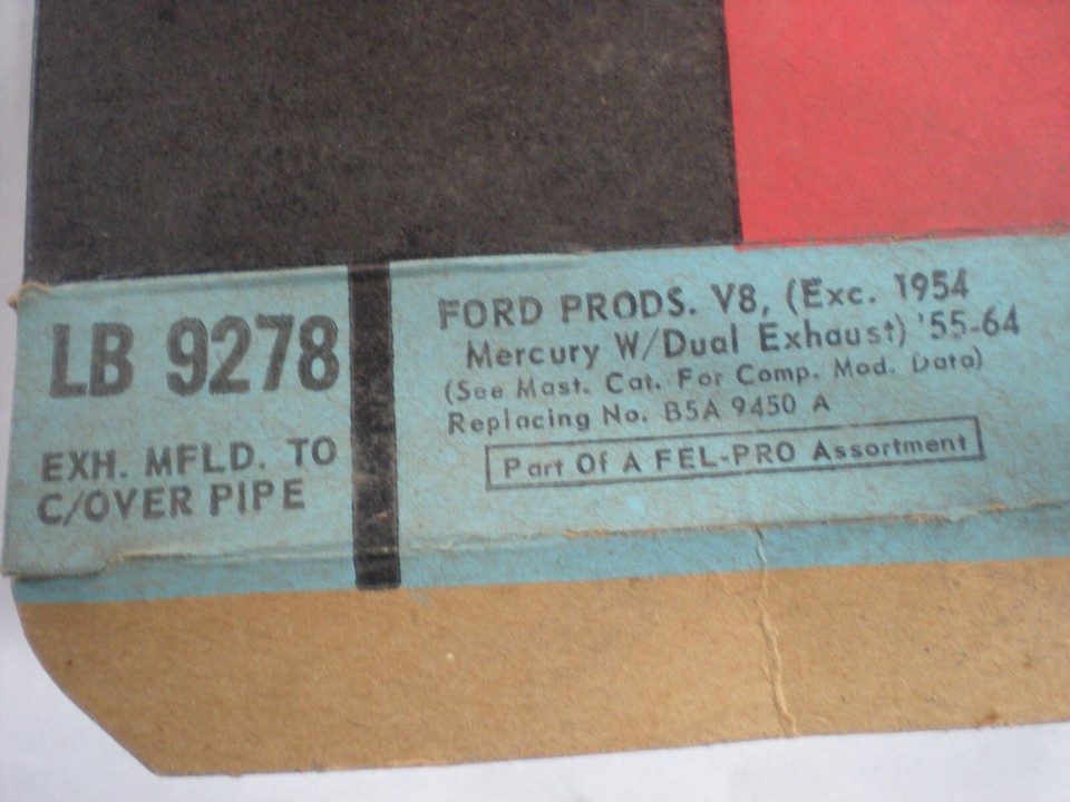 55 56 1955 1956 FORD EXHAUST FLANGE GASKET, 272 ENGINE ONLY, SINGLE ...