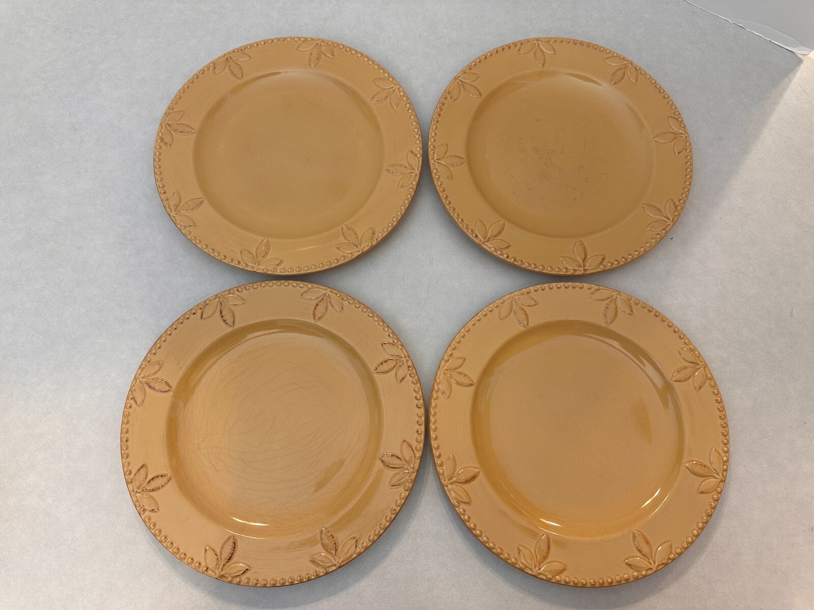 Set of (4) - Sorrento Gold 11 3/8" Dinner Plates - Debbie Segura | eBay