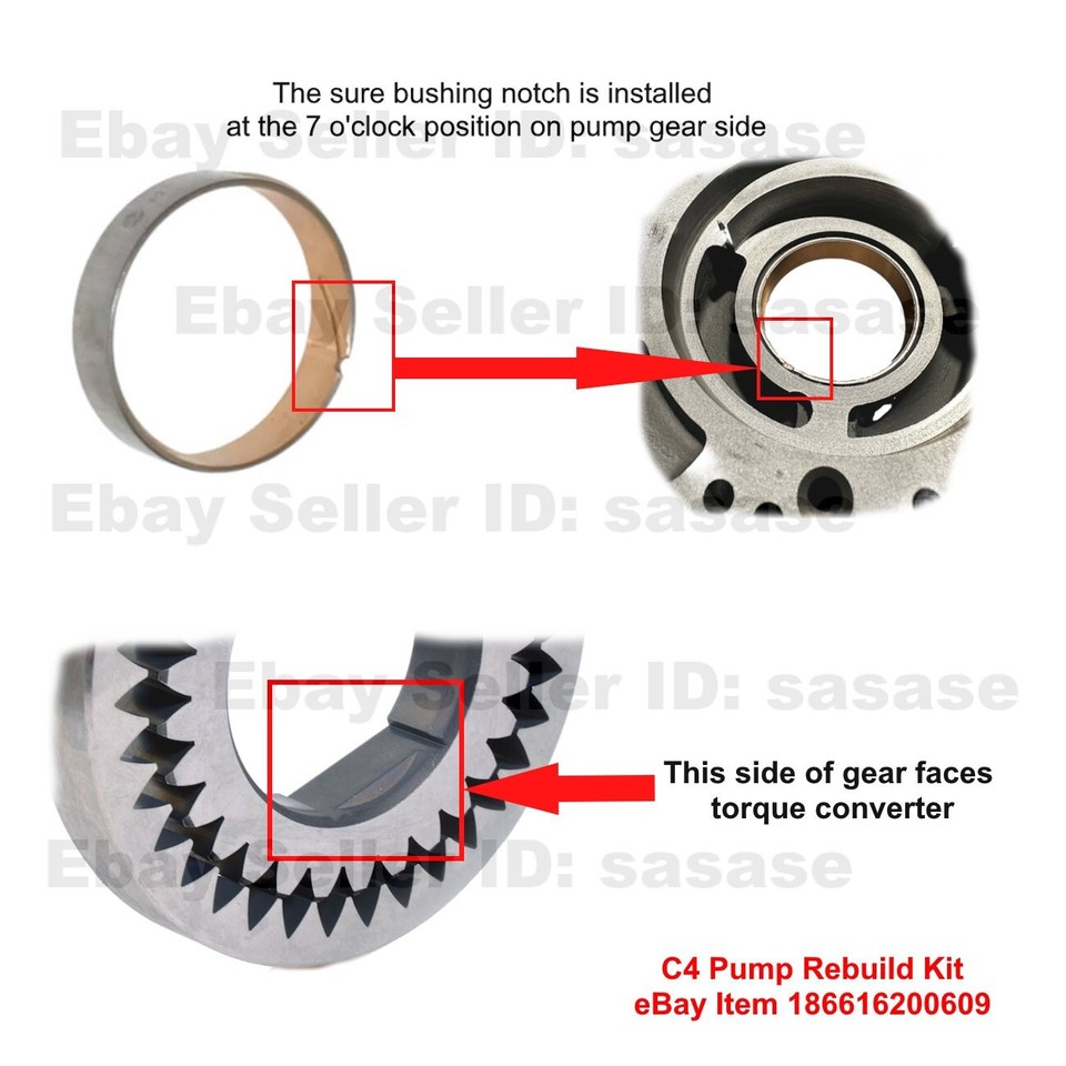 Ford Front Pump Rebuild Kit C4 C5 Transmission 1964-86 w/ Gears Seals ...