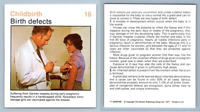 Birth Defects #16 Childbirth - Home Medical Guide 1975-8 Hamlyn Card ...