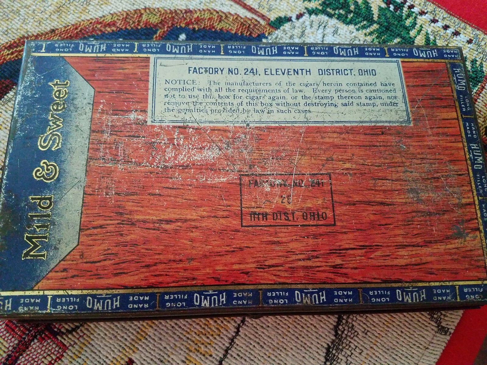 Vintage Pressed Tin HUMO Cigar Box | eBay